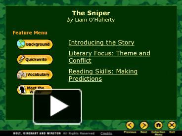 PPT – The Sniper by Liam OFlaherty PowerPoint presentation | free to ...