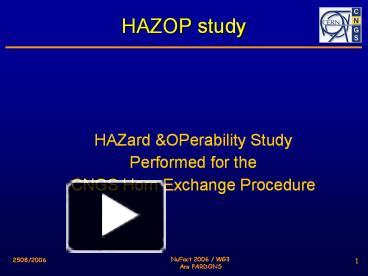 HAZOP study presentation | free to view
