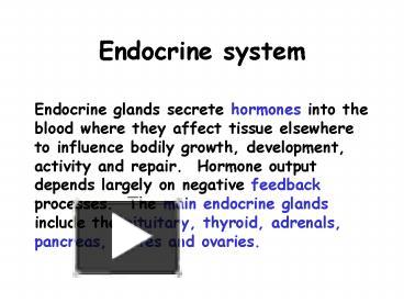 Endocrine system presentation | free to view