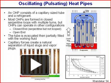 Thermophysical Properties of a Cryogenic Pulsating Heat Pipe presentation | free to download