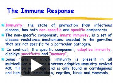 The Immune Response presentation | free to view
