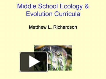 Middle School Ecology presentation | free to view