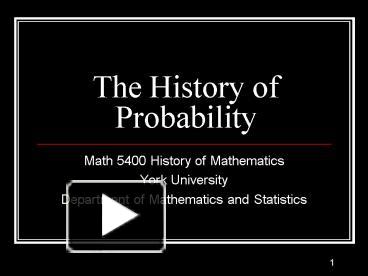The History of Probability presentation | free to download