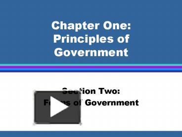 PPT – Chapter One: Principles of Government PowerPoint presentation ...