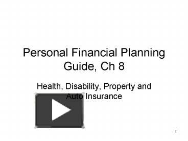 PPT – Personal Financial Planning Guide, Ch 8 PowerPoint presentation ...