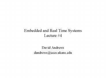 Embedded and Real Time Systems Lecture presentation | free to view