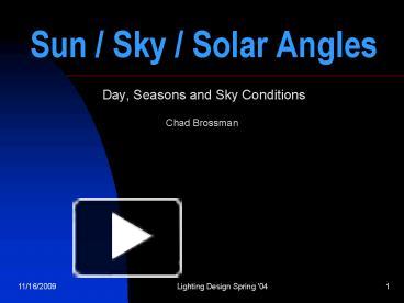 Sun Sky Solar Angles presentation | free to view