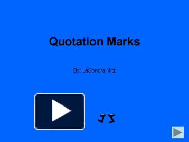Quotation Marks presentation | free to view