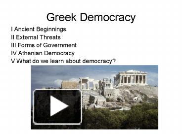 Greek Democracy presentation | free to view