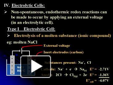 PPT – Electrolytic Cells: PowerPoint presentation | free to view - id ...