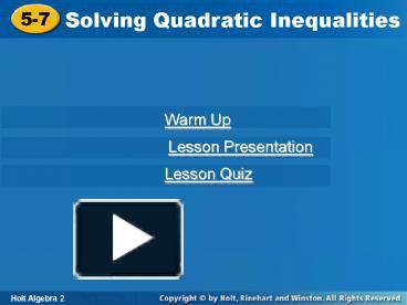 PPT – Solving Quadratic Inequalities PowerPoint presentation | free to ...