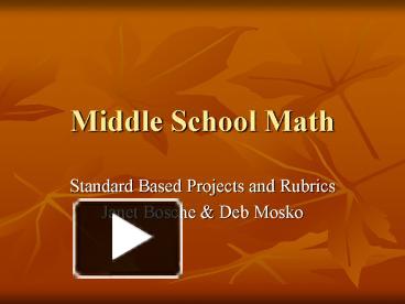 Middle School Math presentation | free to view