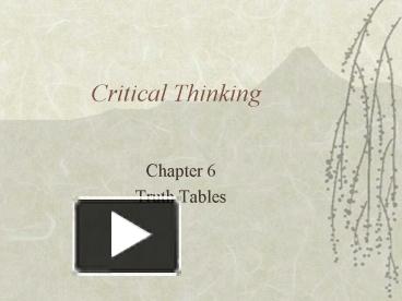 PPT – Critical Thinking PowerPoint presentation | free to view - id ...