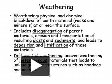 Weathering presentation | free to view