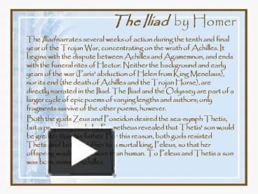 The Iliad by Homer presentation | free to view