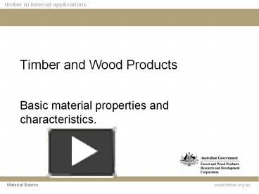 Timber and Wood Products presentation | free to view