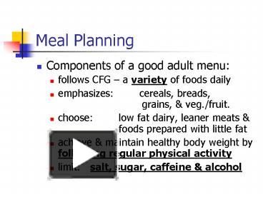 Meal Planning presentation | free to view