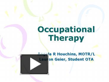 Occupational Therapy presentation | free to view