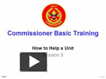 PPT – Commissioner Basic Training PowerPoint presentation | free to view - id: fa0b-NjVmO