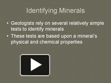 Identifying Minerals presentation | free to view