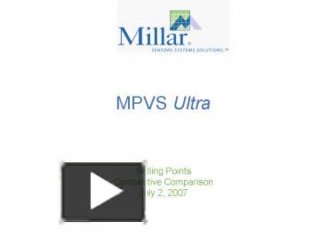 MPVS Ultra presentation | free to view