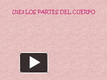 U1E2 LOS PARTES DEL CUERPO presentation | free to view