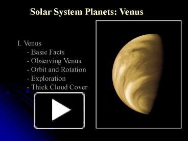 Solar System Planets: Venus presentation | free to view