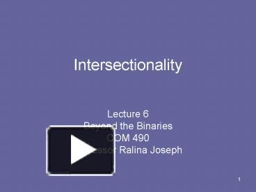 Intersectionality presentation | free to view