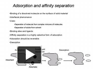 Adsorption and affinity separation presentation | free to view