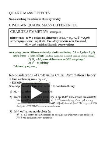 PPT – QUARK MASS EFFECTS PowerPoint presentation | free to view - id ...