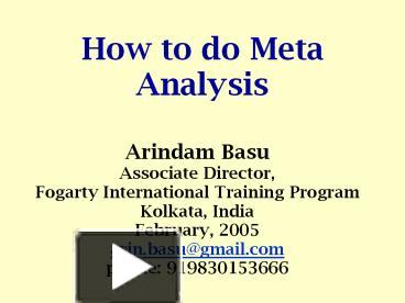 How to do Meta Analysis presentation | free to download