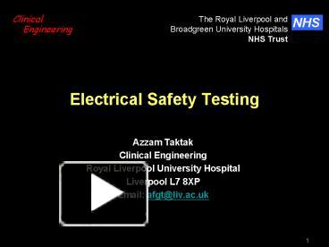 PPT – Electrical Safety Testing PowerPoint presentation | free to view ...