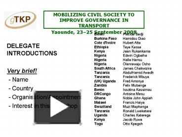 PPT – DELEGATE INTRODUCTIONS PowerPoint presentation | free to view ...