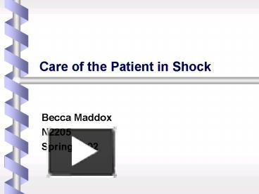 Care of the Patient in Shock presentation | free to view