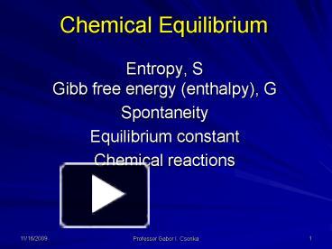 PPT – Chemical Equilibrium PowerPoint presentation | free to view - id ...