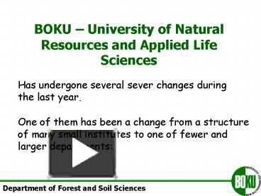 BOKU University of Natural Resources and Applied Life Sciences ...