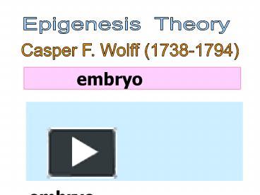 Epigenesis Theory presentation | free to view