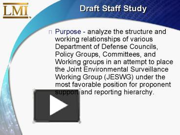 Draft Staff Study presentation | free to view