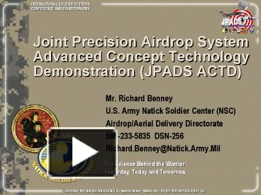 Joint Precision Airdrop System Advanced Concept Technology ...