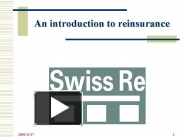 An introduction to reinsurance presentation | free to view