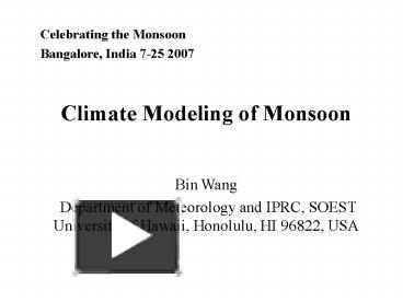 3. Monsoon Modeling presentation | free to view