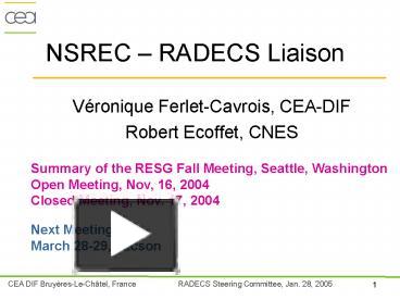 NSREC RADECS Liaison presentation | free to view