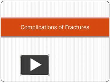 Complications of Fractures presentation | free to view