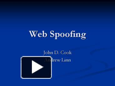 Web Spoofing presentation | free to download