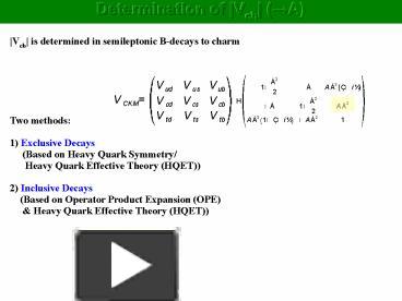 PPT – Determination of Vcb A PowerPoint presentation | free to view ...