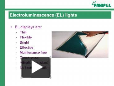 Electroluminescence (EL) lights presentation | free to view