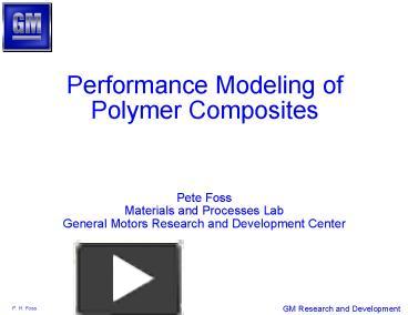 PPT – Performance Modeling of Polymer Composites PowerPoint ...