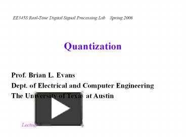Quantization presentation | free to download