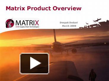 CEVA Matrix Product Overview presentation | free to view