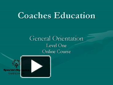 Coaches Education presentation | free to view